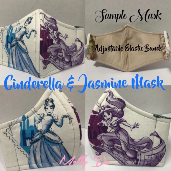 Hand Crafted | Accessories | Kids Cinderella Jasmine Face Mask | Poshmark
